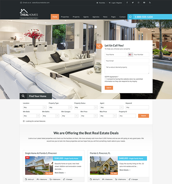 RealHomes - Real Estate WordPress Theme